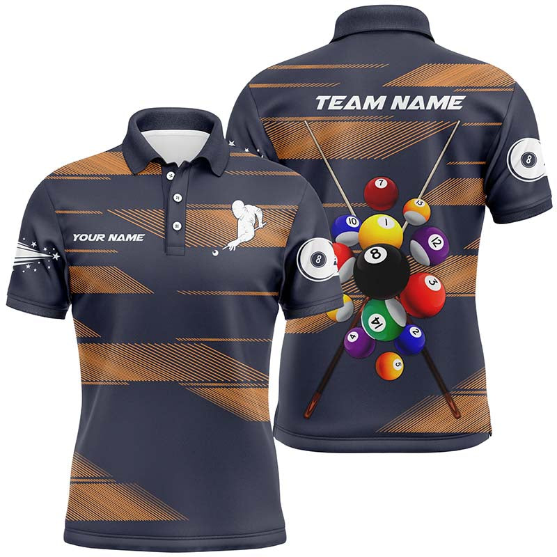 Personalized Billiard Balls 3D Polo Shirts For Men, Custom Name 8 Ball ...