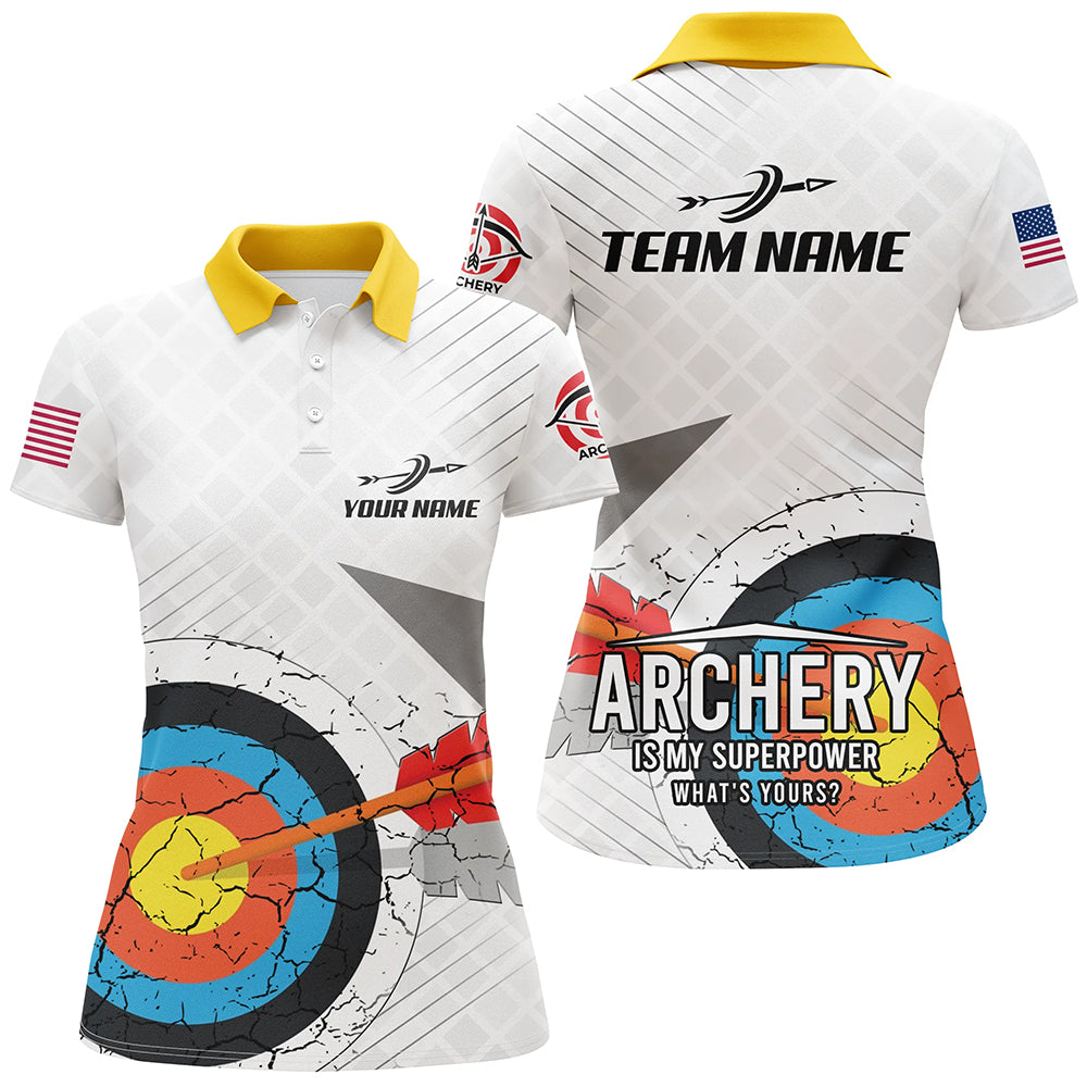 Personalized Retro 3D Target Archery Polo Shirts For Women, Custom US ...