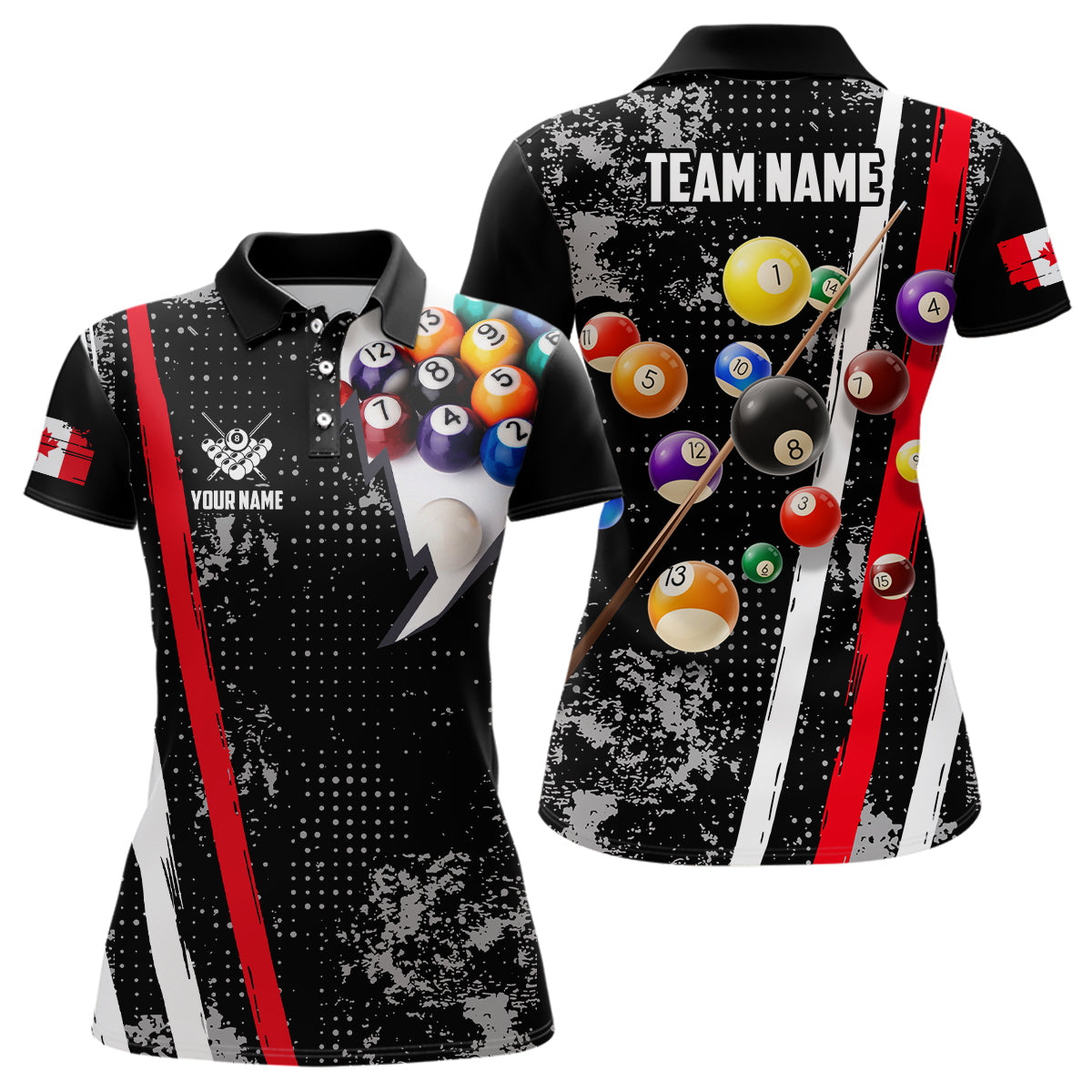 Personalized Pool Player Billiards 8 Ball Polo Shirts For Women, Custo ...