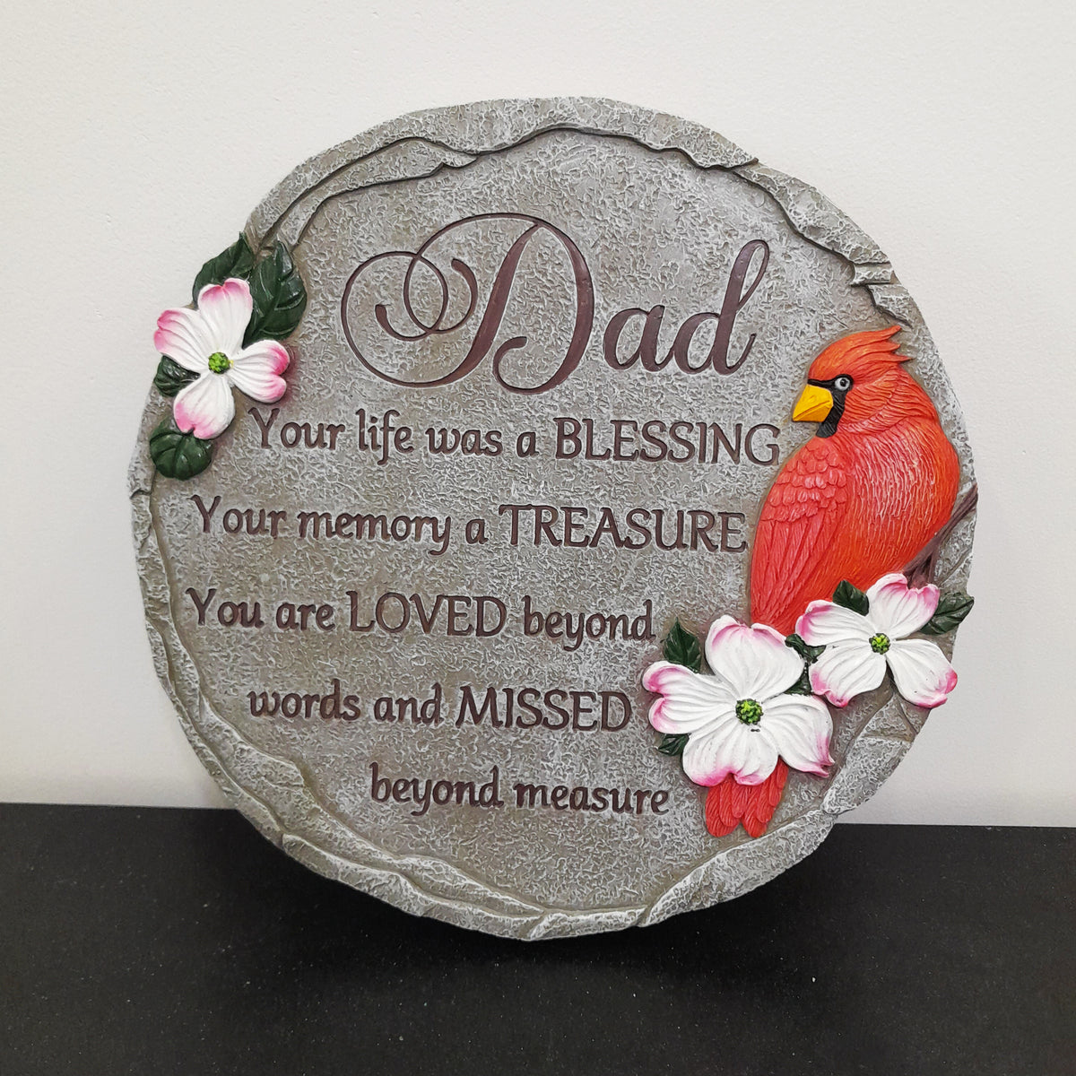 Dad Memorial Stone, Cardinal Dad Garden Stone Sympathy Gift for Loss o ...